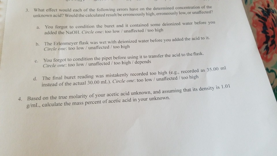 Solved 3. What effect would each of the following errors | Chegg.com