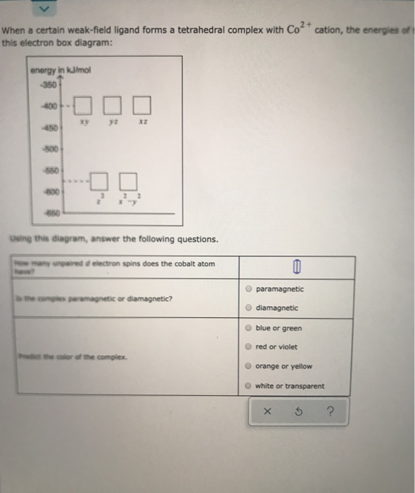 Solved When a certain weak-field ligand forms a tetrahedral | Chegg.com