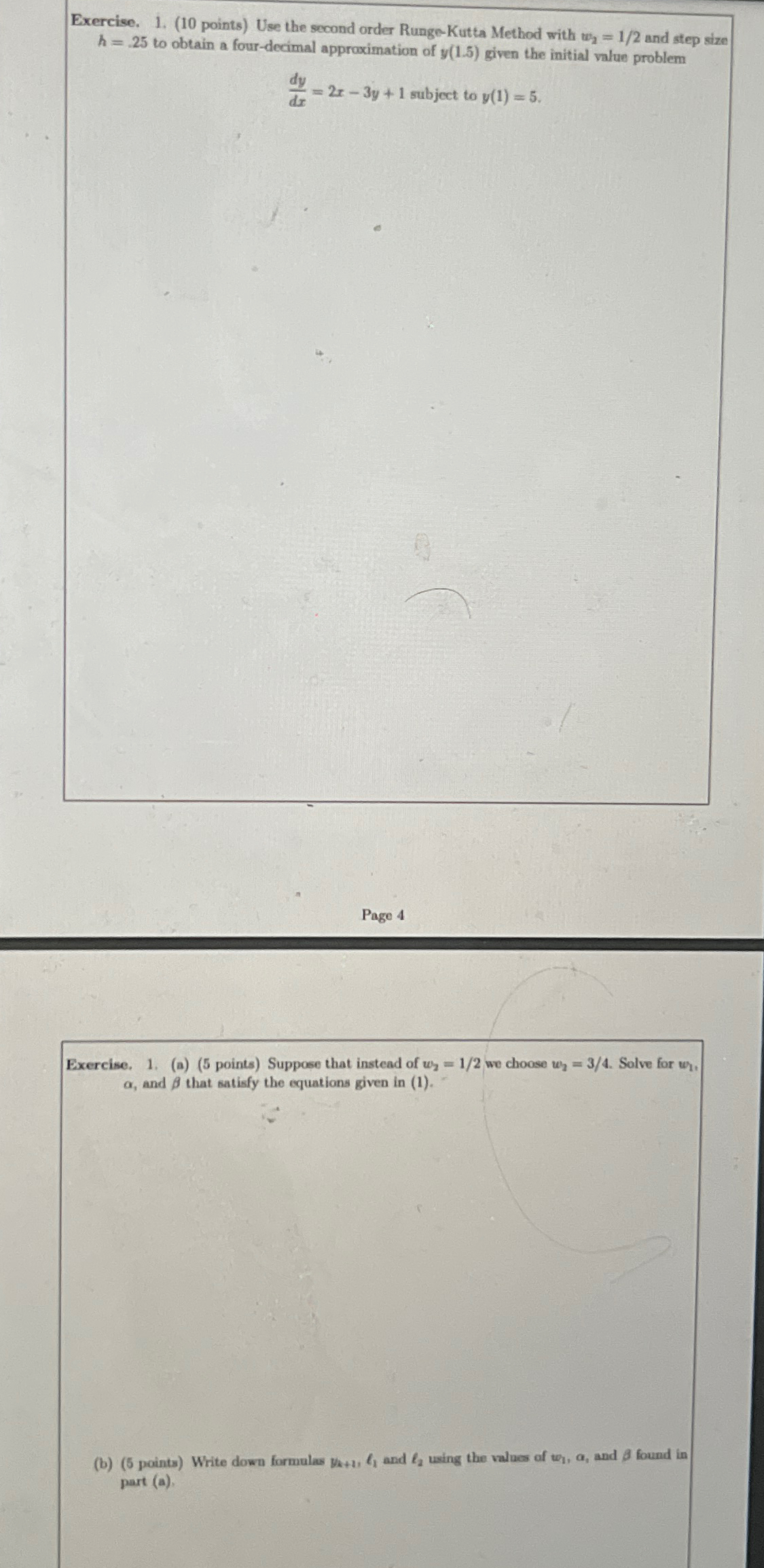 Solved Exercise. 1. (10 ﻿points) ﻿Use the second order | Chegg.com
