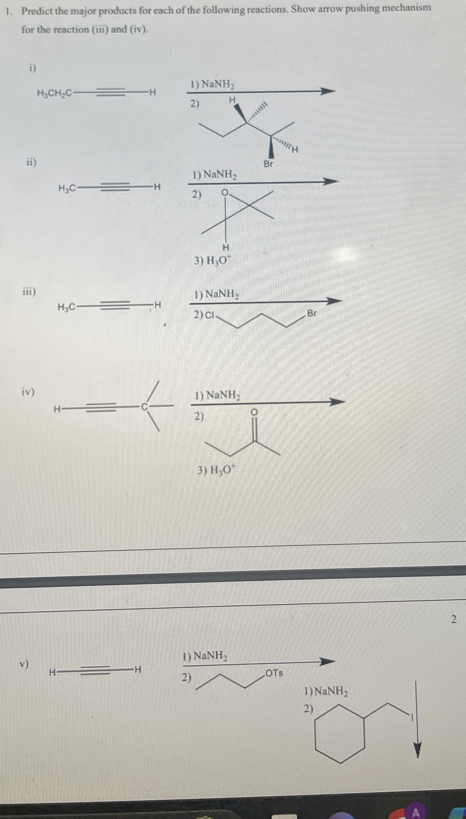 Solved Predict the major products for each of the following | Chegg.com