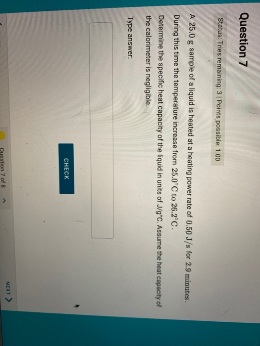 Solved Question 7 Status: Tries remaining: 31 Points | Chegg.com