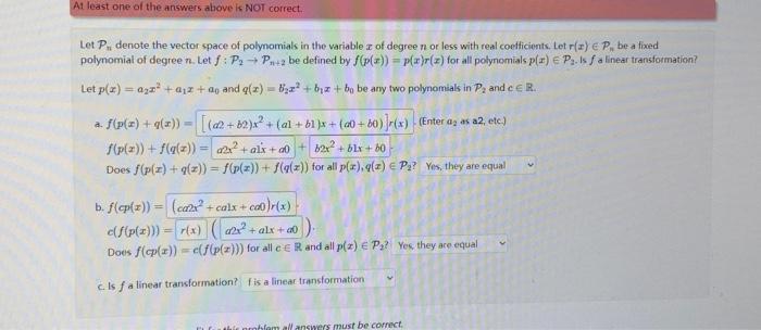 Solved Let Pn denote the vector space of polynomials in the | Chegg.com