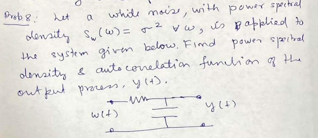 Drob 8: Let a white moise, with power spectral | Chegg.com