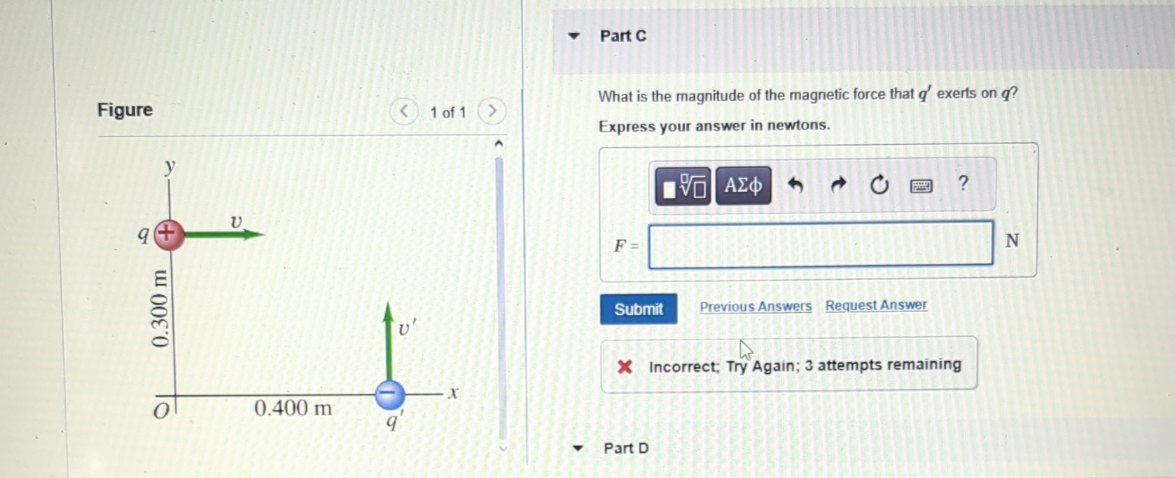 Solved A pair of point charges, q=+8.50μC ﻿and q'=-5.00μC, | Chegg.com