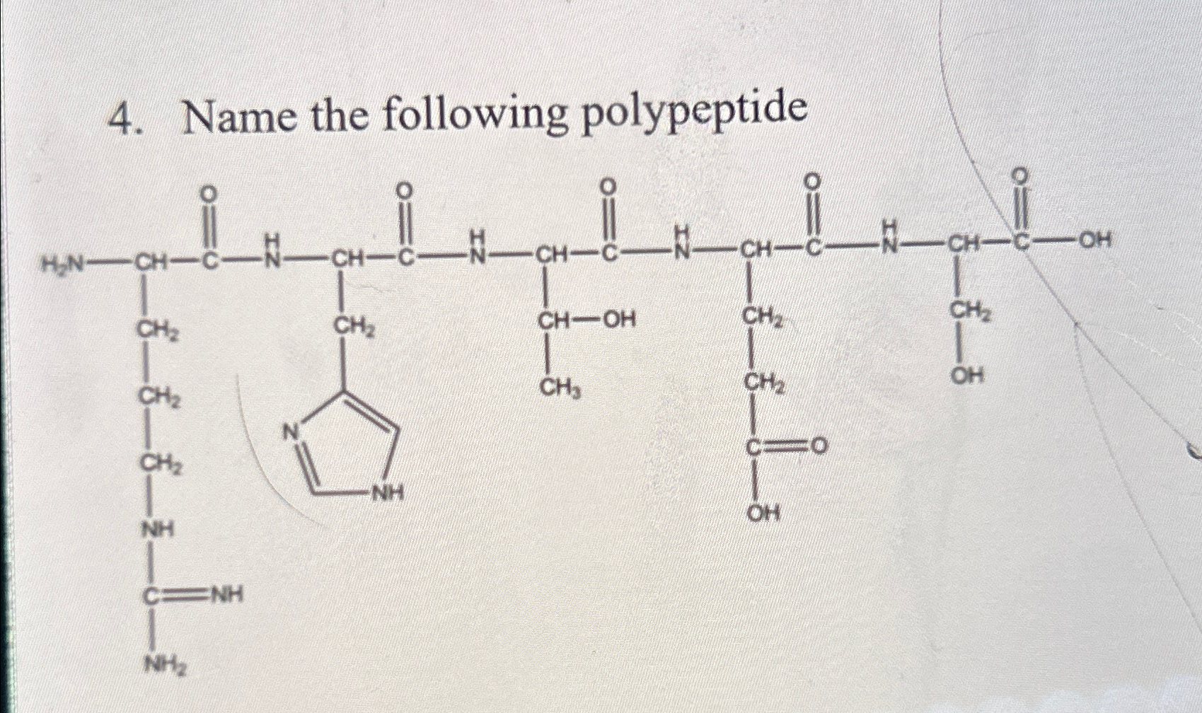 Solved Name the following polypeptide | Chegg.com