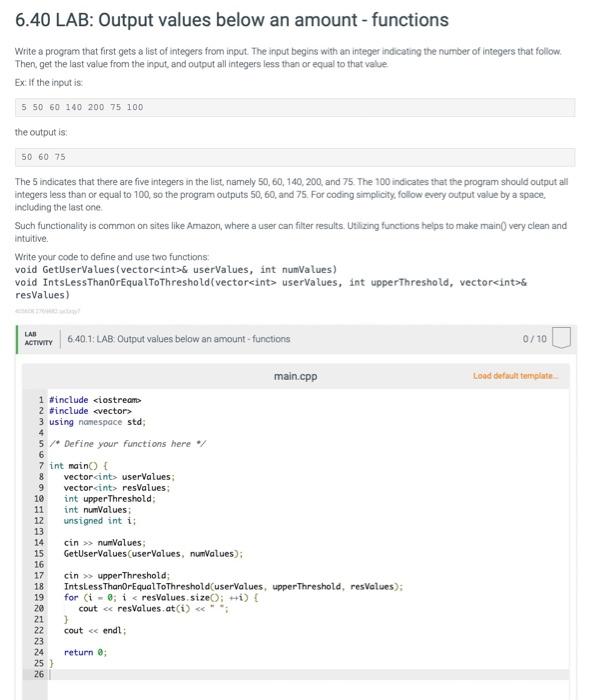 Solved Write a program that first gets a list of integers | Chegg.com