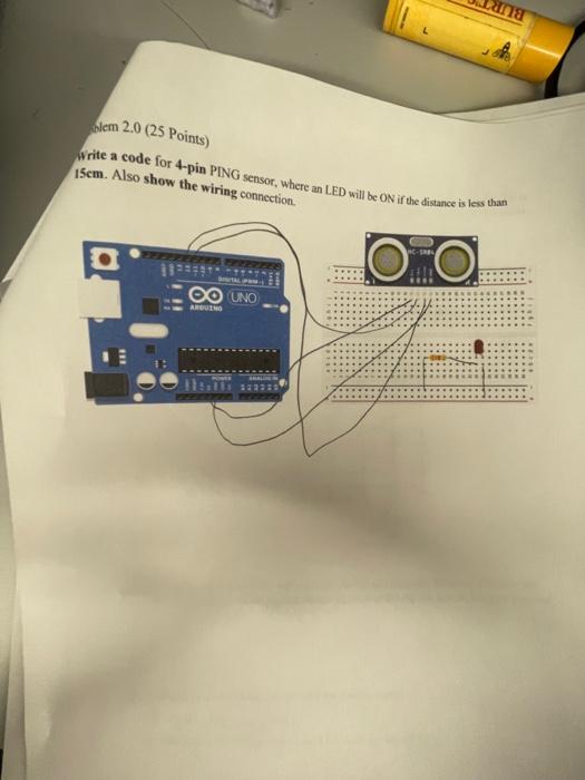 Write A Code For 4 Pin Ping Sensor Where An L Ed