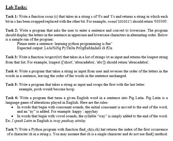Solved Pre-Lab Tasks: Read the manual and answer as | Chegg.com