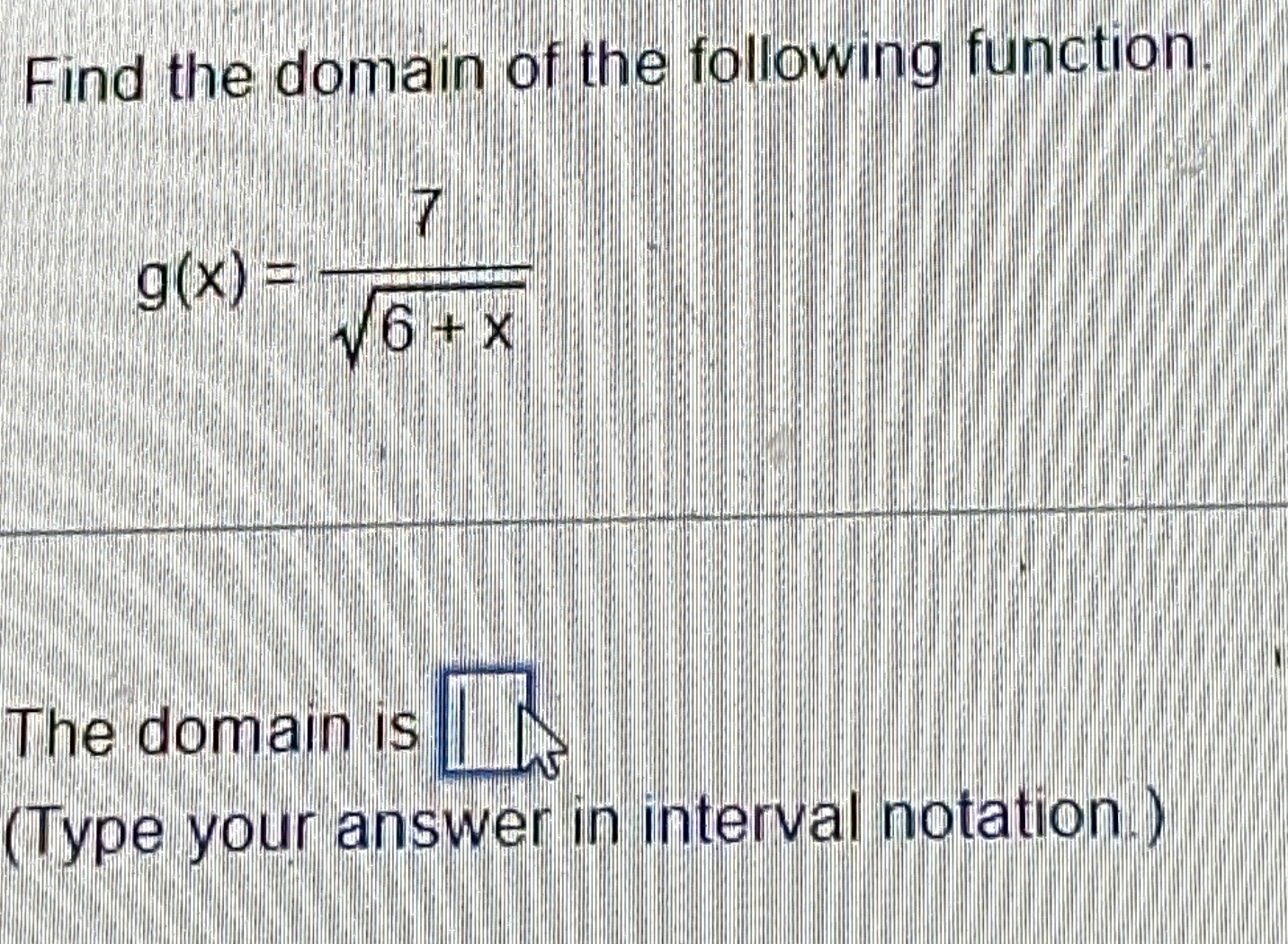 Solved Find the domain of the following | Chegg.com