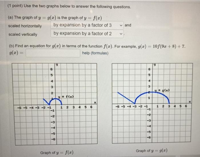 Solved (1 point) Use the two graphs below to answer the | Chegg.com