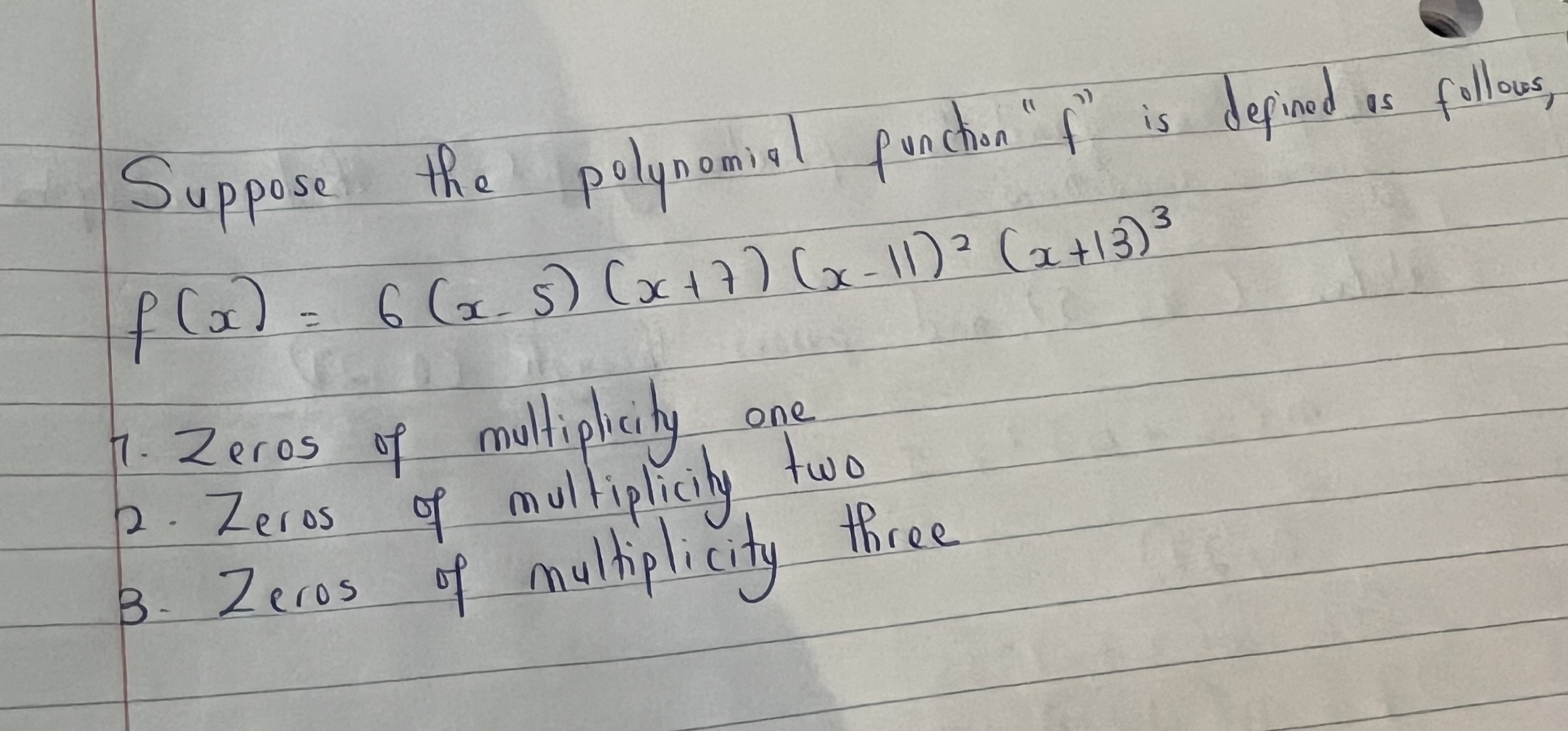 Solved Suppose the polynomial punction " f " ﻿is depined is | Chegg.com