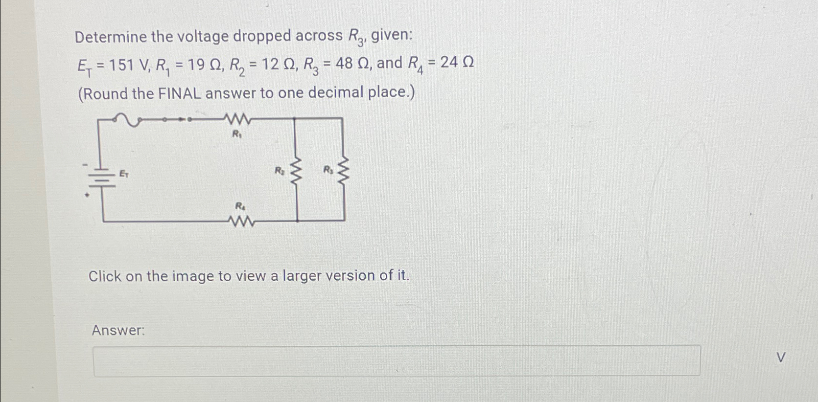 Solved Determine the voltage dropped across R3, | Chegg.com