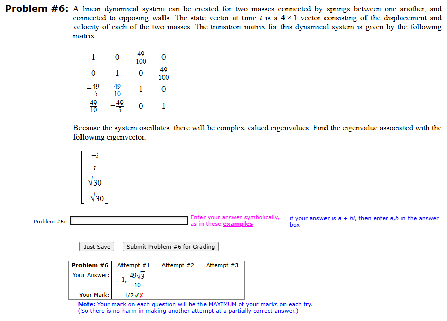 Solved A linear dynamical system can be created for two | Chegg.com