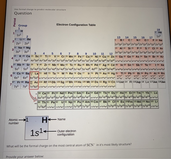 Solved Use formal charge to predict molecular structure | Chegg.com