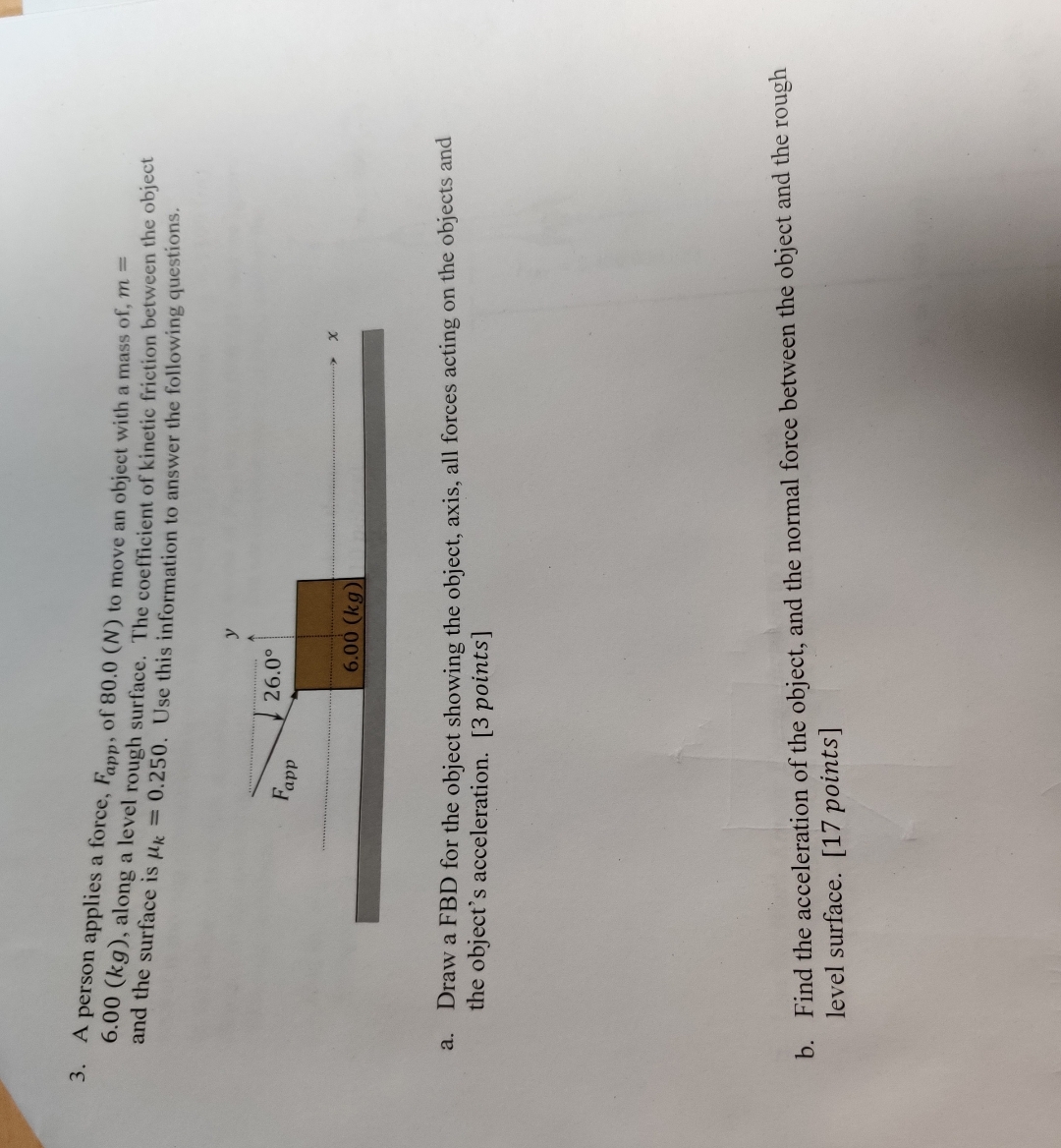 Solved A person applies a force, Fapp, ﻿of 80.0(N) ﻿to move | Chegg.com