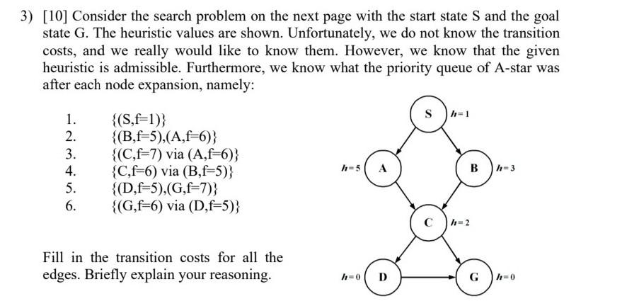 Solved [10] Consider the search problem on the next page | Chegg.com
