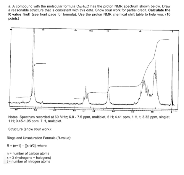 Solved a. ﻿A compound with the molecular formula C10H14O | Chegg.com