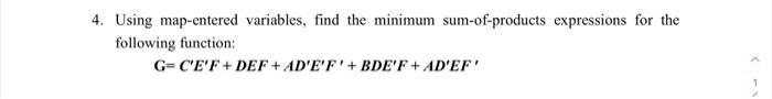 Solved 4. Using map-entered variables, find the minimum | Chegg.com