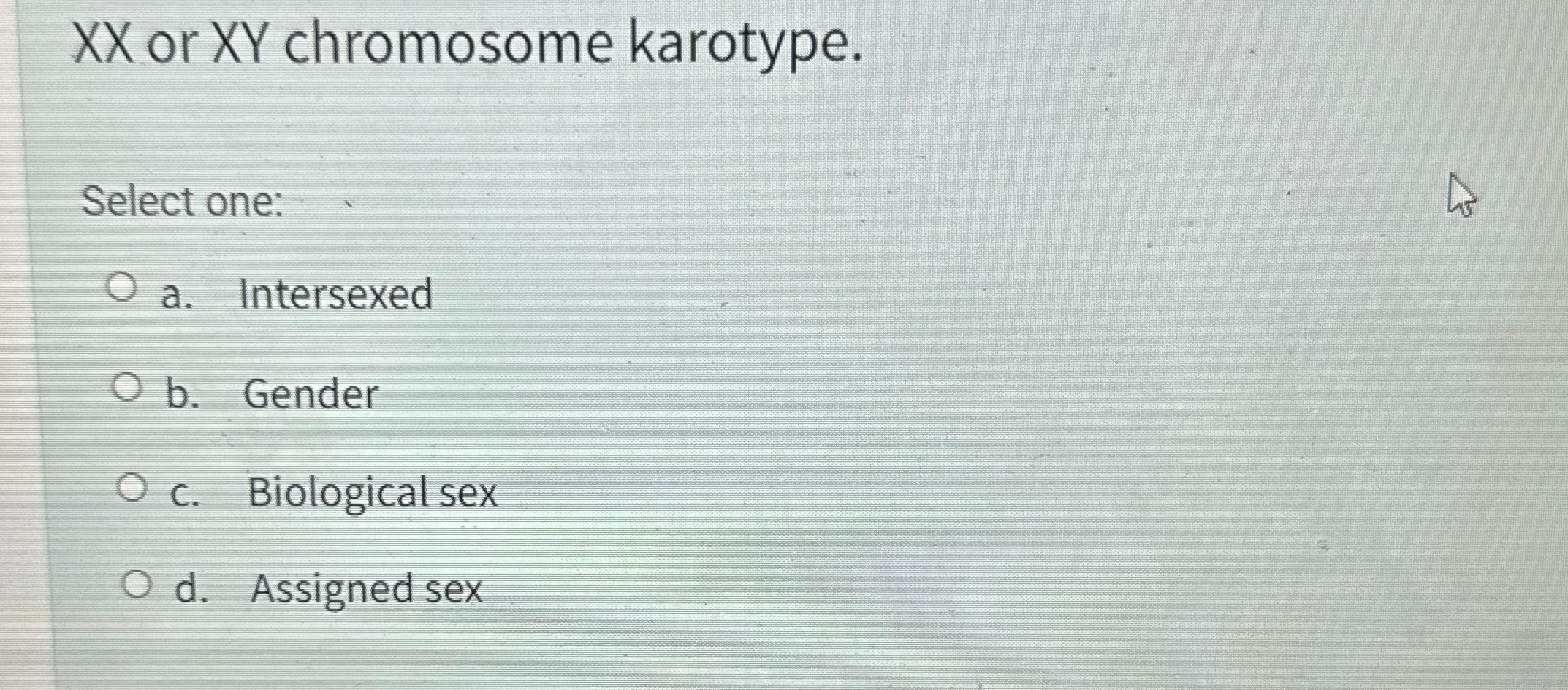 Solved XX or XY chromosome karotype.Select one:a. | Chegg.com