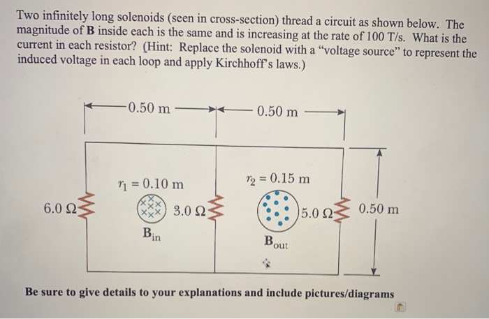 Solved Two infinitely long solenoids (seen in cross-section) | Chegg.com