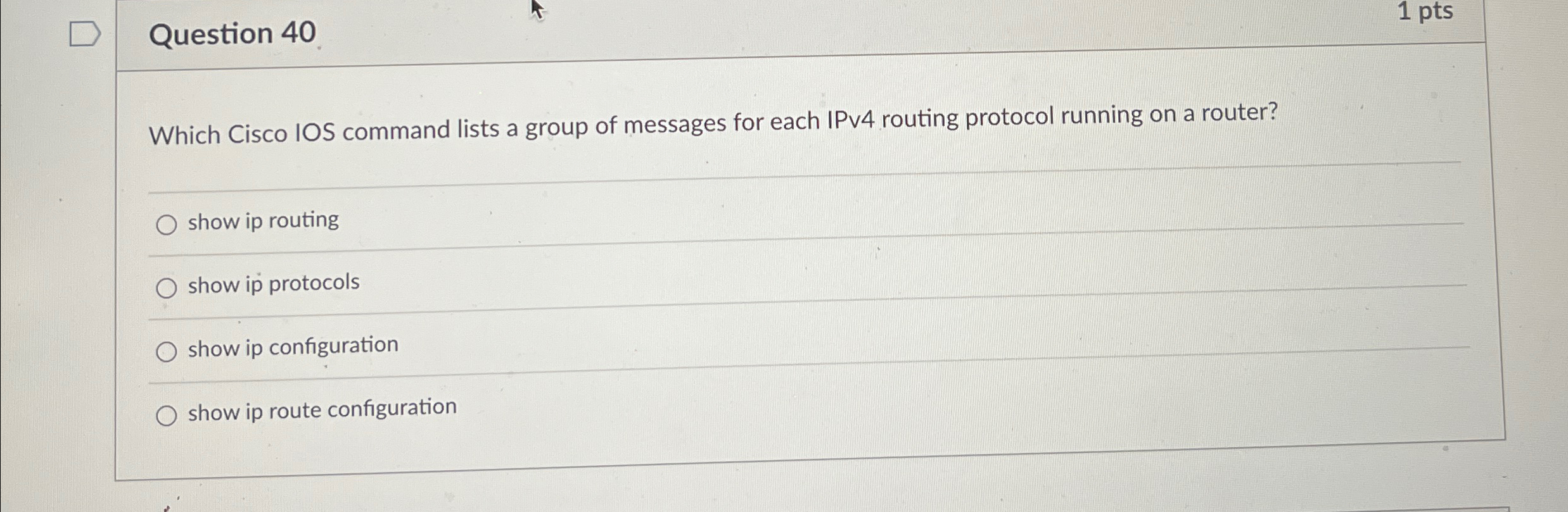Solved Question 40Which Cisco IOS command lists a group of | Chegg.com