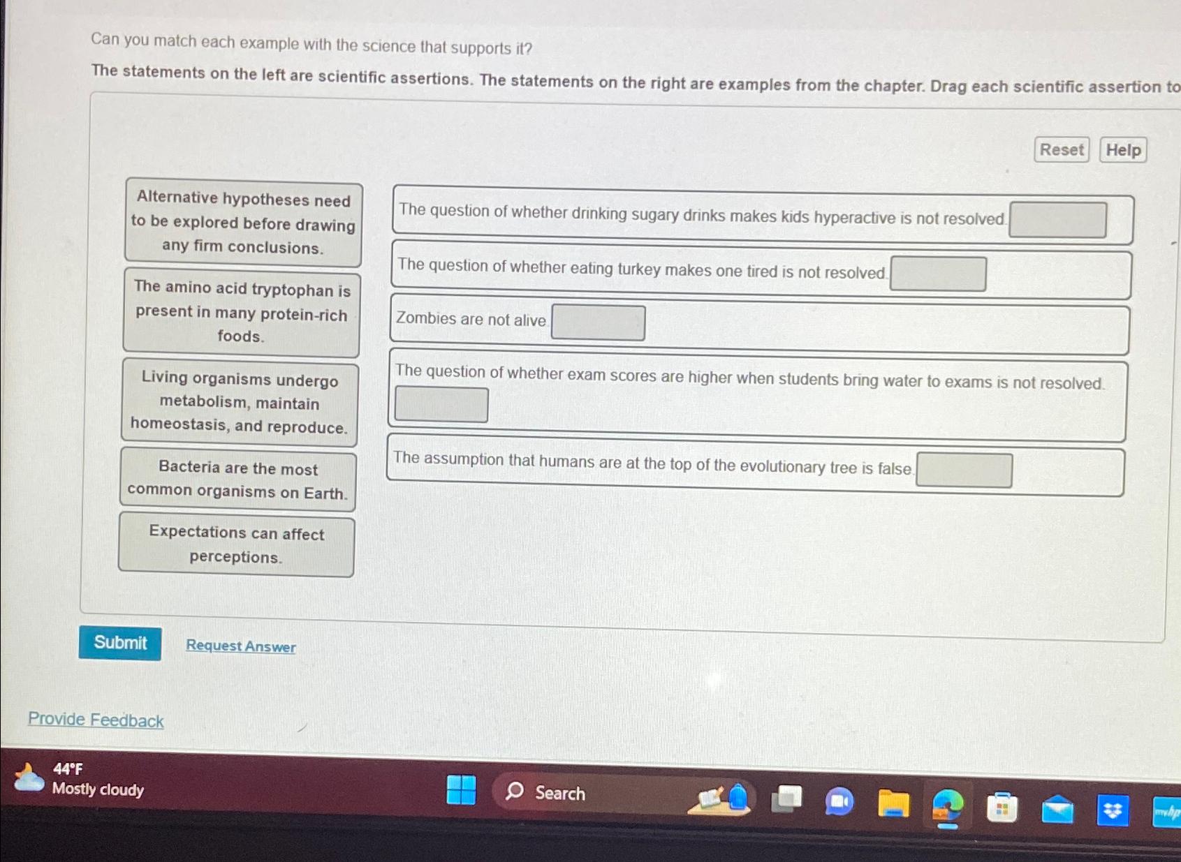 Solved Can you match each example with the science that | Chegg.com