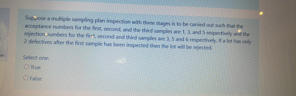 Solved Suppose a multiple sampling plan inspection with | Chegg.com