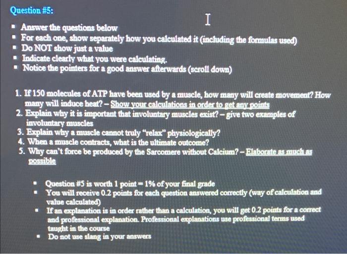 Solved Question #5: I - Answer the questions below . For | Chegg.com