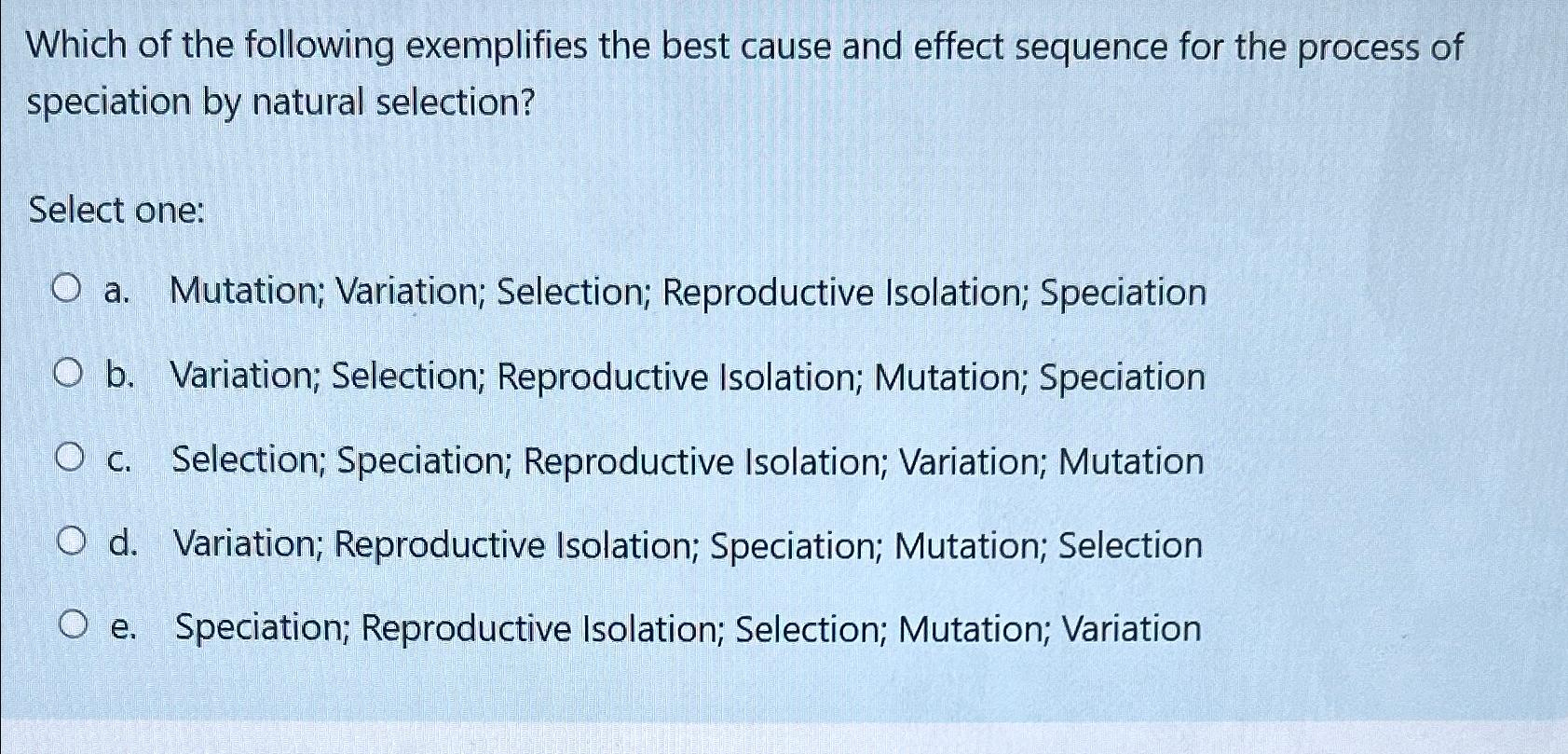 Solved Which of the following exemplifies the best cause and | Chegg.com
