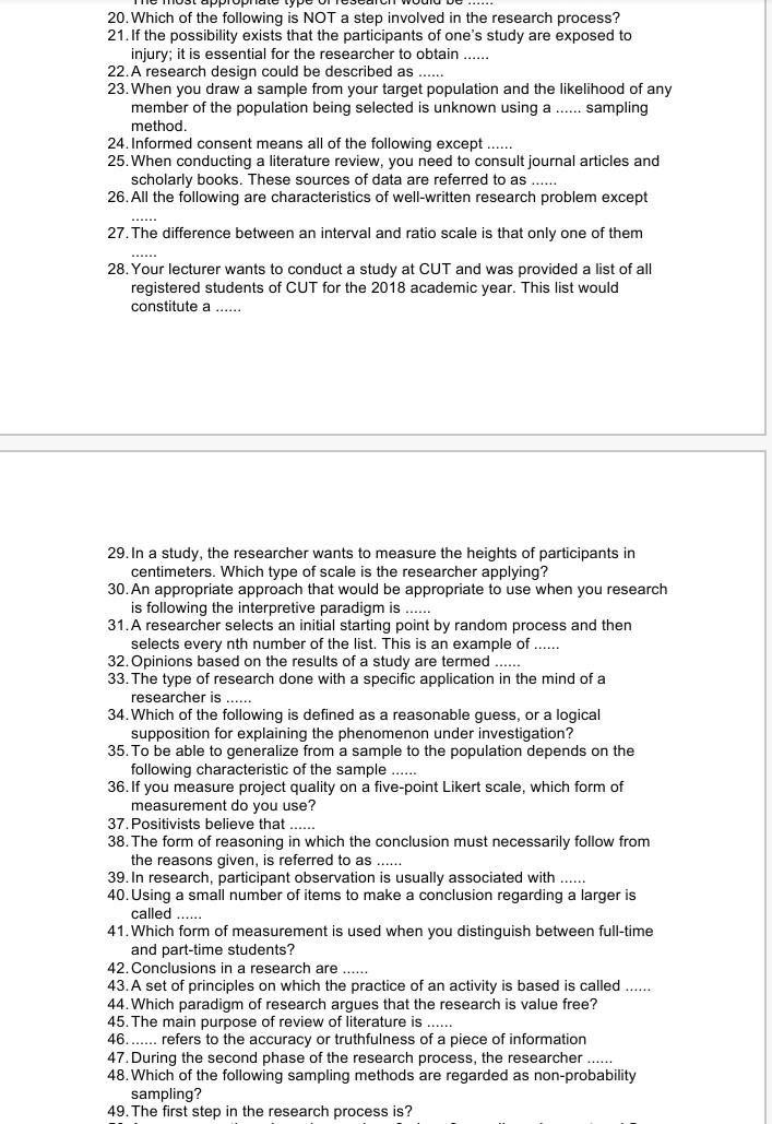 Solved 20. Which of the following is NOT a step involved in | Chegg.com