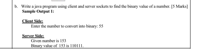 Solved B Write A Java Program Using Client And Server Chegg