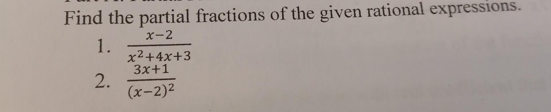 Solved Find the partial fractions of the given rational | Chegg.com