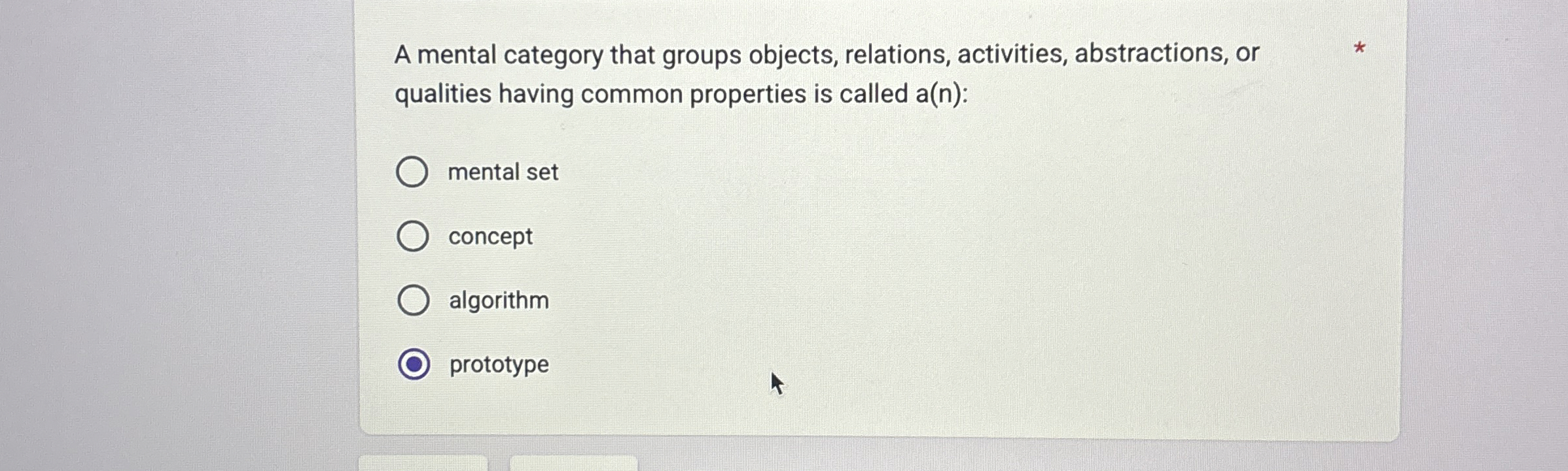 Solved A mental category that groups objects, relations, | Chegg.com