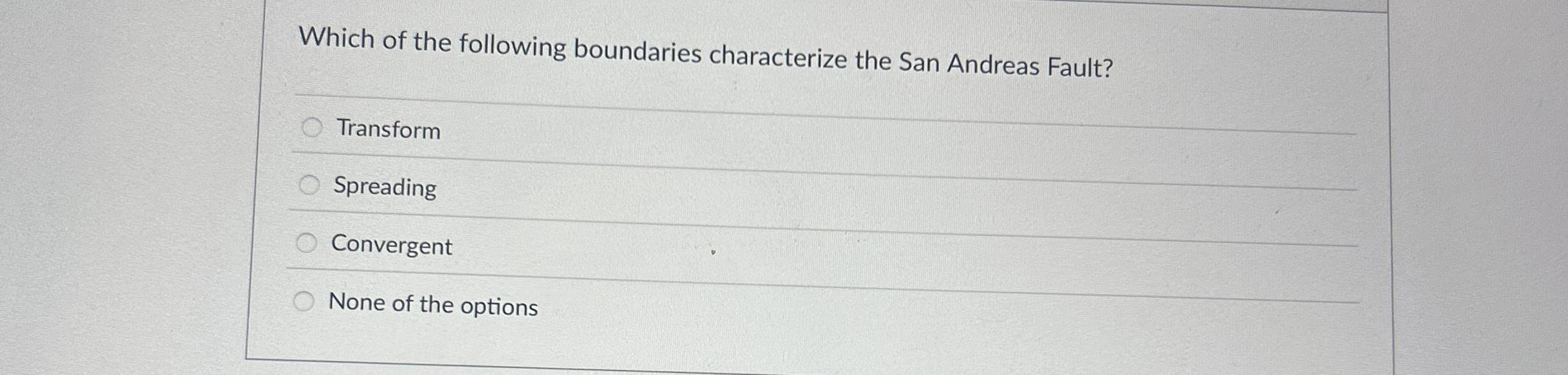 Solved Which of the following boundaries characterize the | Chegg.com