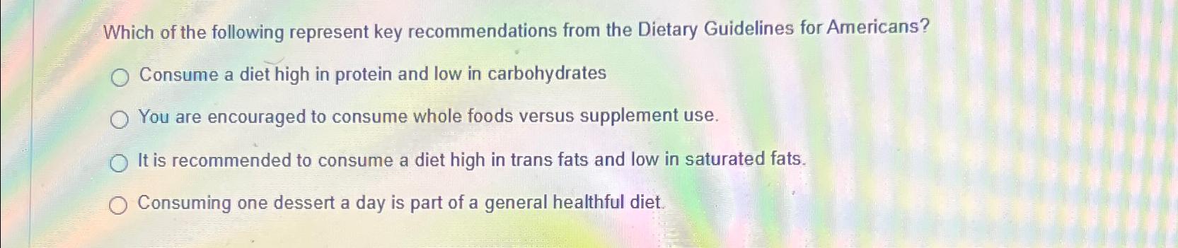 Solved Which of the following represent key recommendations | Chegg.com