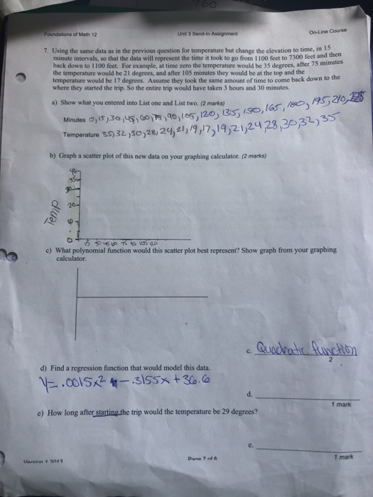 Solved Foundations of Math 12 Unit 3 Send-In Assignment | Chegg.com