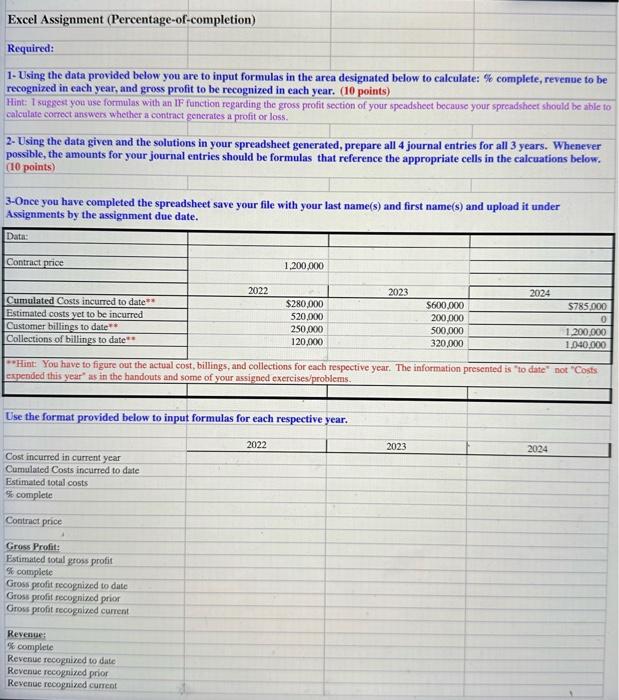 Solved Use the format provided below to input formulas for | Chegg.com