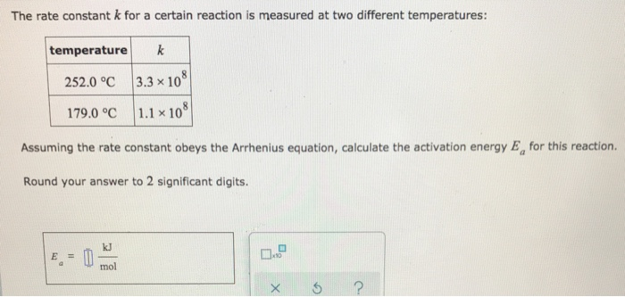 Solved The rate constant of a certain reaction is known to | Chegg.com