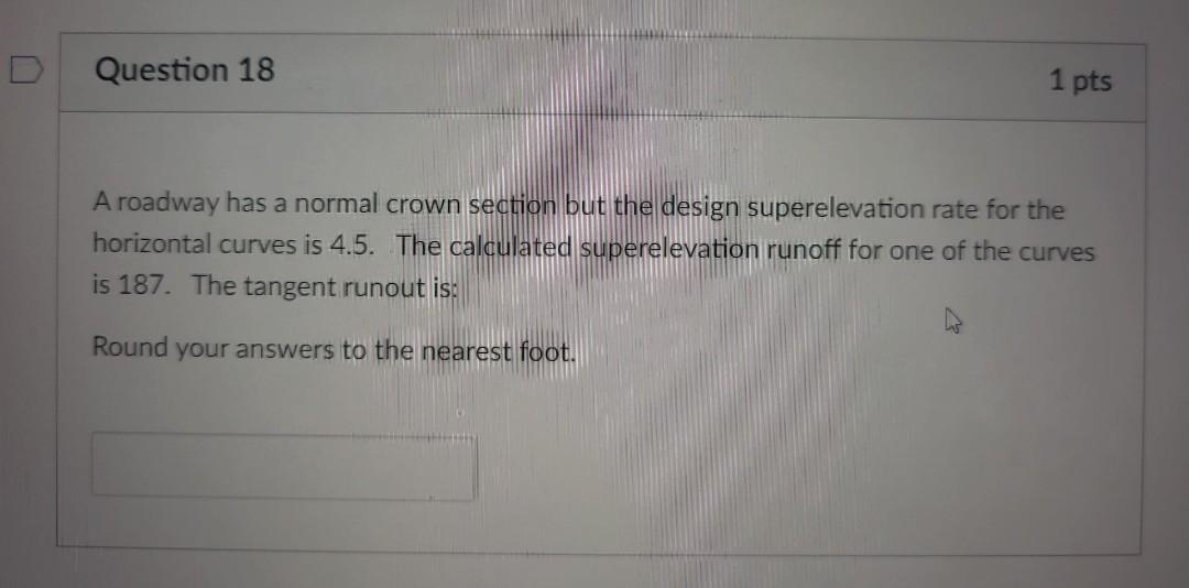 Solved A roadway has a normal crown section but the design | Chegg.com