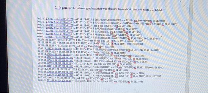 Solved 7. (4 points) The following information was obtained | Chegg.com