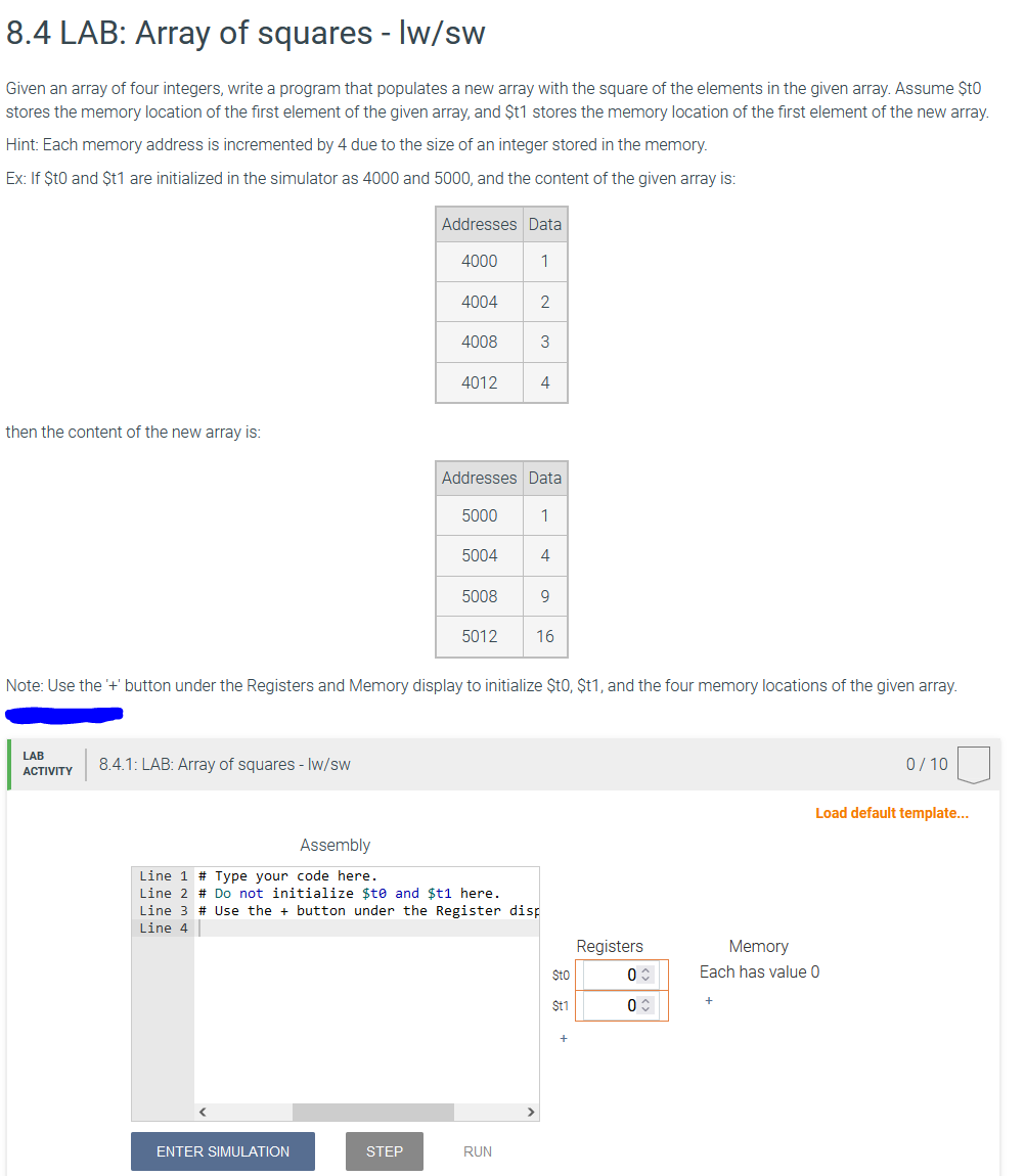 Solved Please provide code and the values for $t0 ﻿and $t1 | Chegg.com