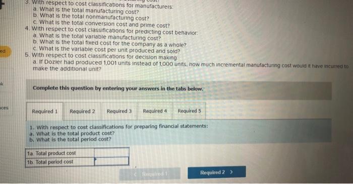Solved Problem 1-24 (Algo) Different Cost Classifications | Chegg.com