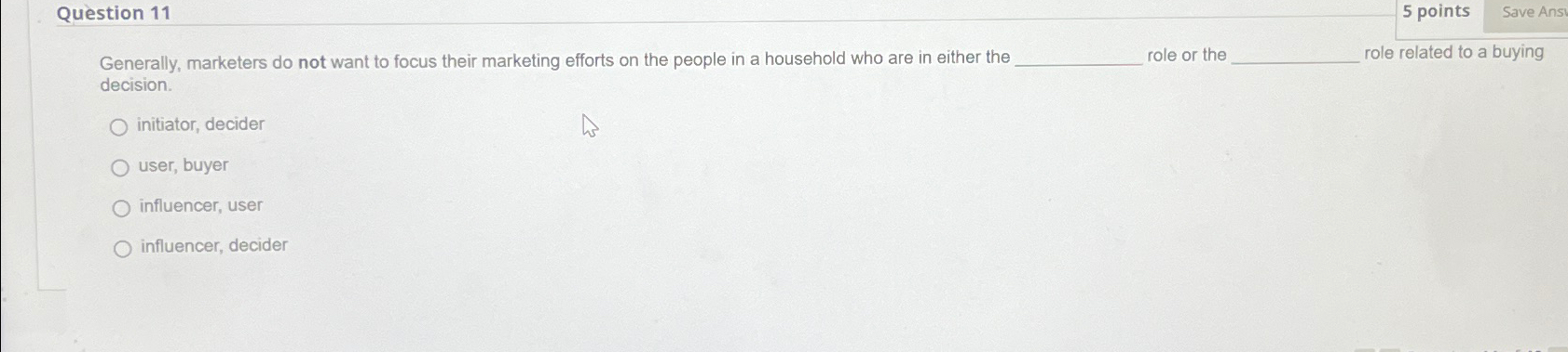 Solved Question 115 ﻿pointsGenerally, marketers do not want | Chegg.com