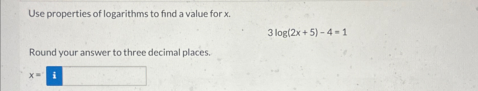 Solved Use properties of logarithms to find a value for | Chegg.com