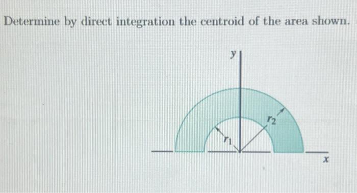 Solved Determine by direct integration the centroid of the | Chegg.com