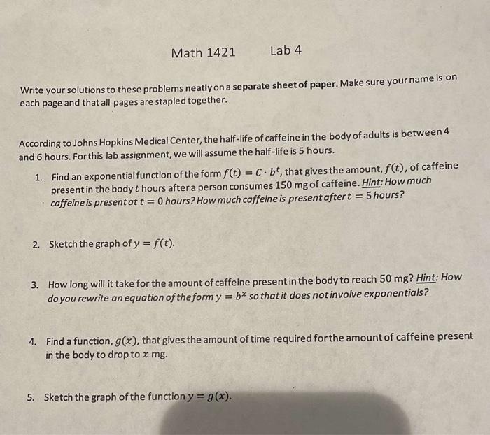 Solved Write your solutions to these problems neatly on a | Chegg.com