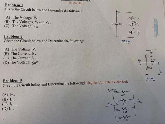 Solved Problem 1 Given the Circuit below and Determine the | Chegg.com