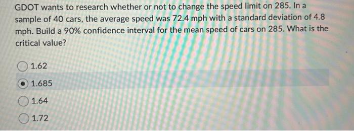 Solved GDOT wants to research whether or not to change the | Chegg.com