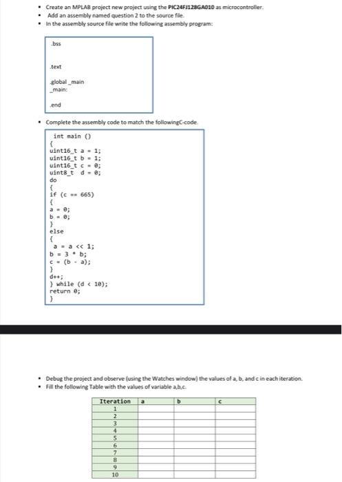 Create an MPLAB project new project using the | Chegg.com
