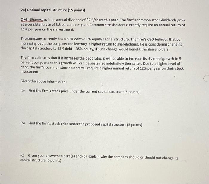 Optimal Capital Structure Diagram Solved Understanding The O